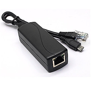 ANVISION Active 48V to 5V 2.4A PoE Splitter Adapter with Micro USB Plug, IEEE 802.3af Compliant, for Tablets, Dropcam or Raspberry Pi, IPC, IP Camera and More