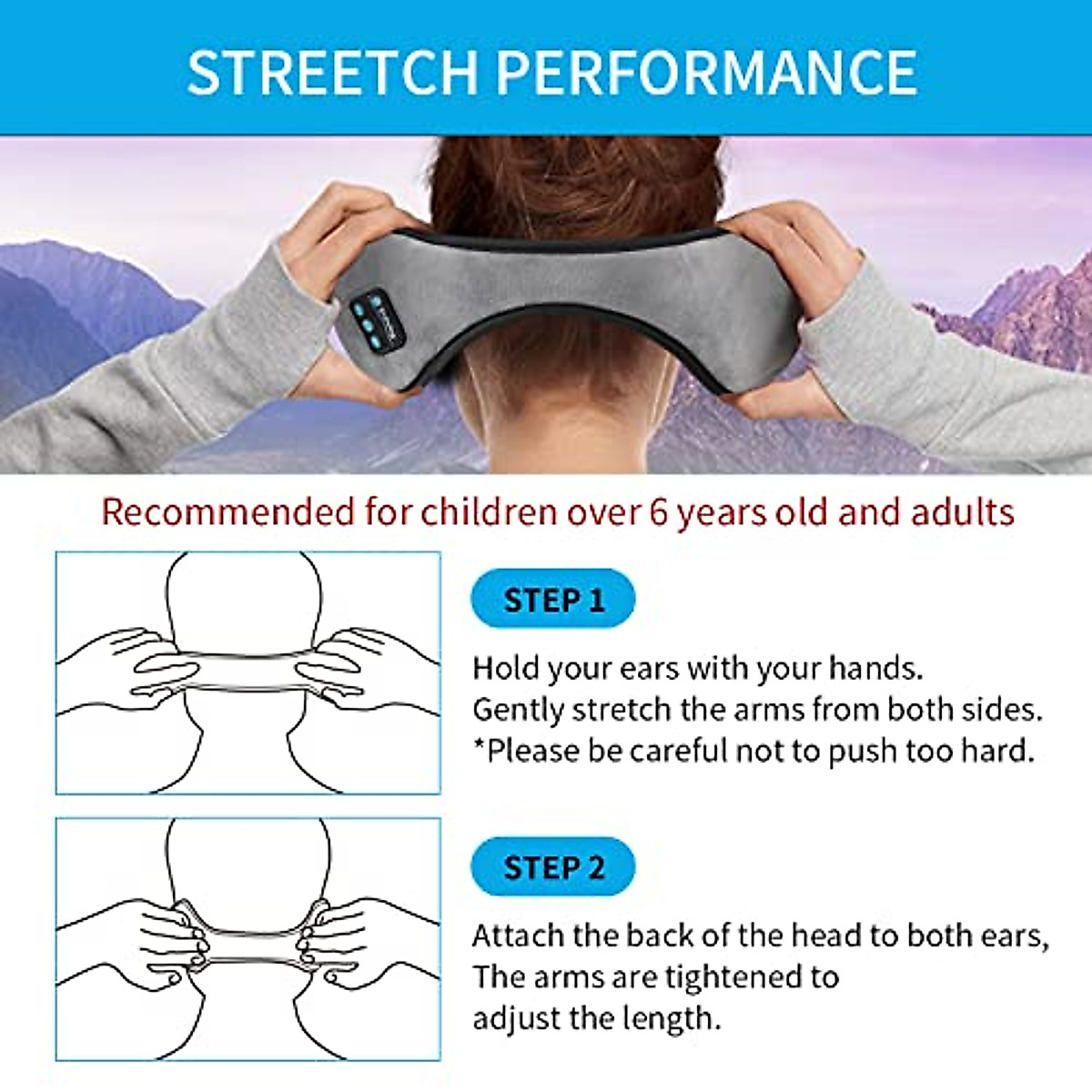 ERNSITNG Wireless Earmuffs, Headphones Warmer Ear Muffs,Wireless Headphones Earmuffs Built-in HD Speakers And Microphone Foldable Suitable For Men, Women Outdoor Sports And Travel