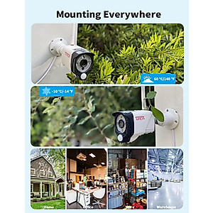 [Add -on 3MP Camera] Tonton 3MP Ultra HD Wireless IP Network Camera Outdoor Indoor Security Camera with PIR Sensor, 2 Way Audio, Floodlight, Suitable for All of Tonton NVR and All in one Kits