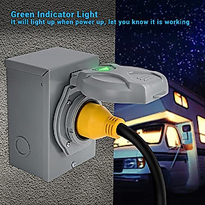 MICTUNING 30 Amp Generator Power Inlet Box Weatherproof, NEMA L14-30P Outdoor Inlet Box for 4 Prong Generator Cord, 125/250 Volt, 7500 Watts, ETL Listed