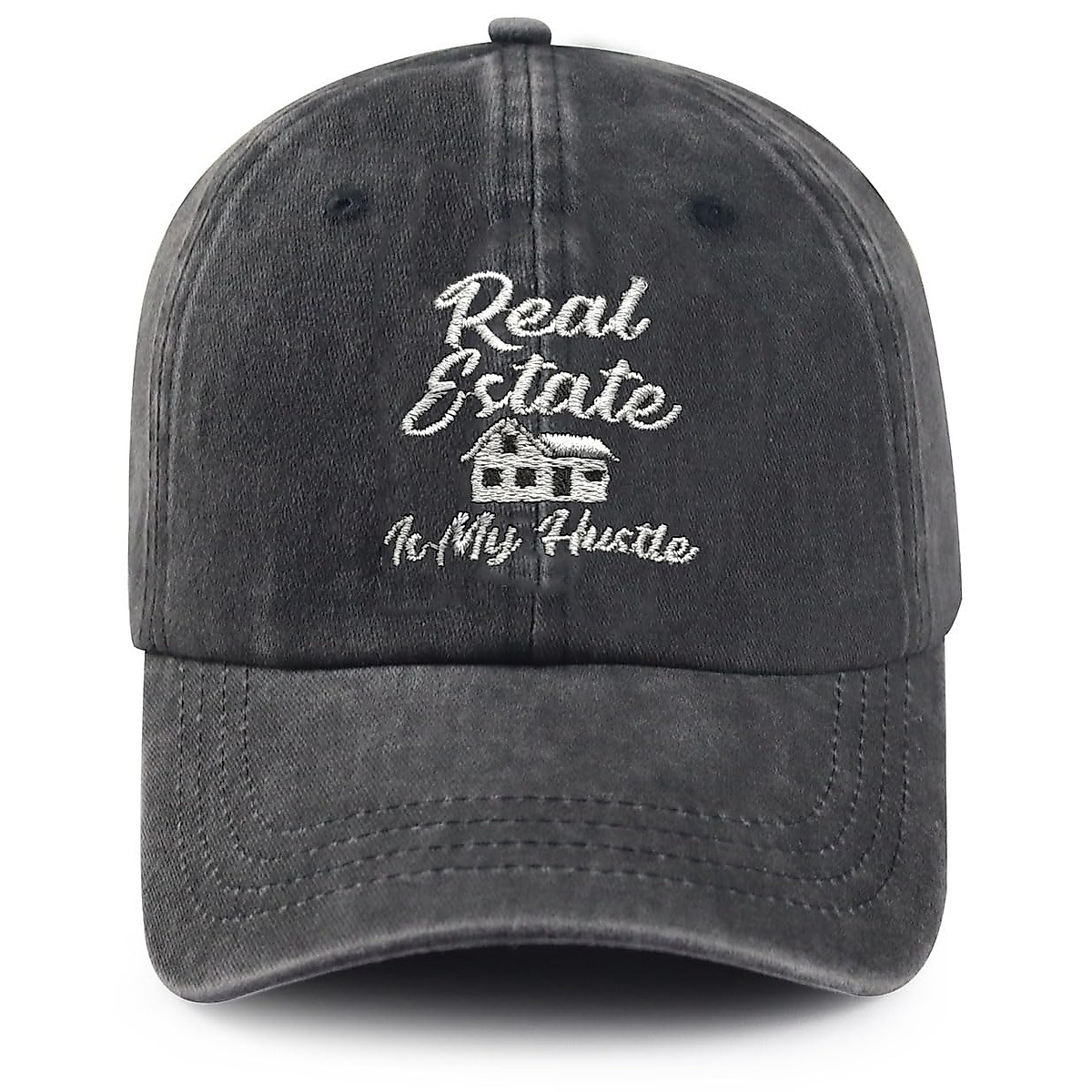 YISHOW Embroidered Bassball Cap Real Estate is My Hustle Customized Embroidered Hat