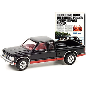 1983 Chevy S-10 Maxi-Cab Pickup Truck Black Vintage Ad Cars Series 5 1/64 Diecast Model Car by Greenlight 39080 E
