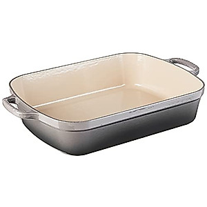 Le Creuset Enameled Cast Iron Signature Rectangular Roaster, 5.25 qt. (11.7" x 16.8") , Oyster
