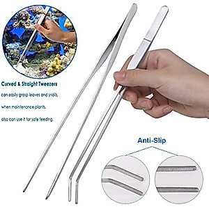 Lxiyu 7 in 1 Aquarium Aquascaping Tools Kits,Stainless Steel Aquarium Plant Tools Tweezers Scissors Scrapers for Aquarium Tank Clean Fish Tank Aquascape Tools Sets
