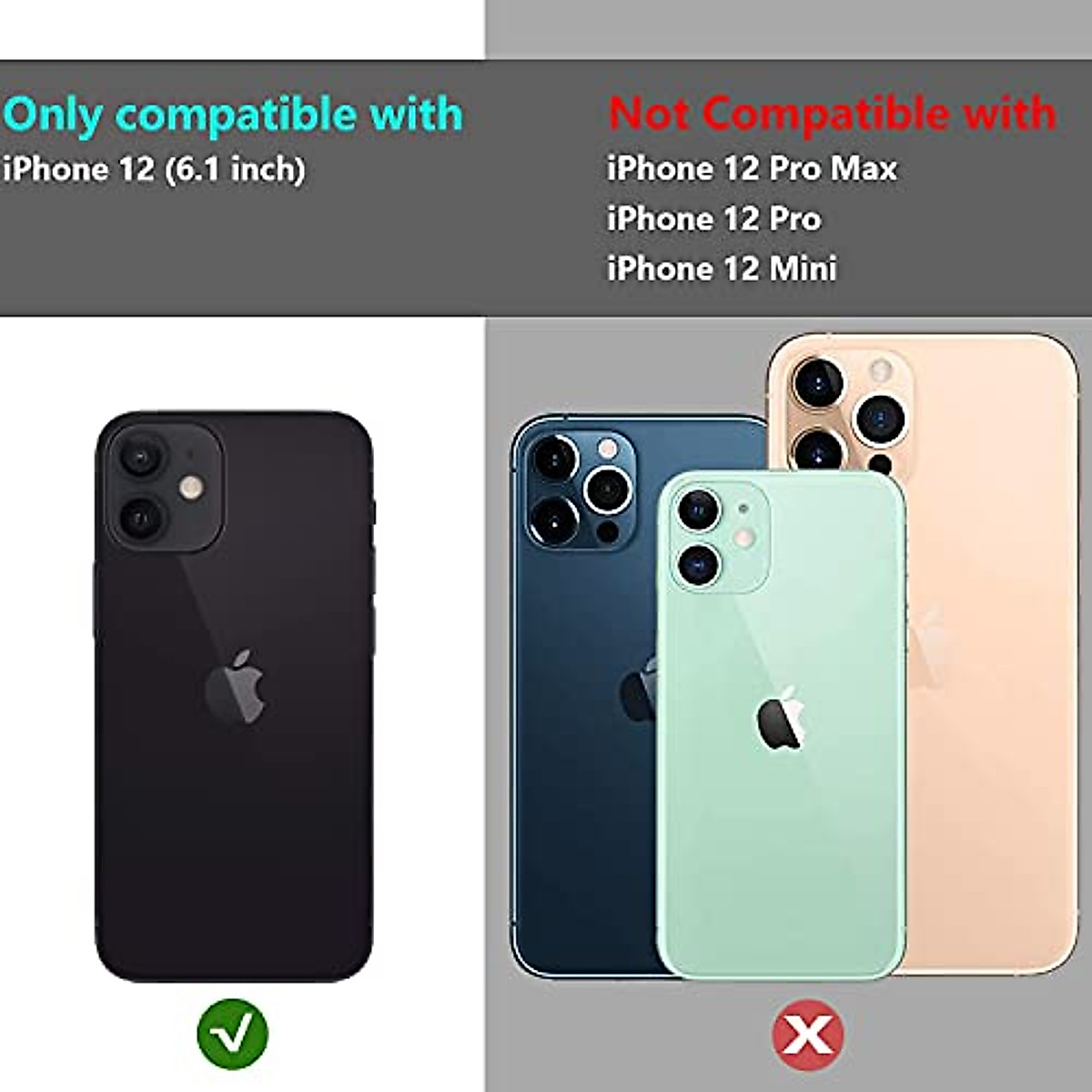 Oterkin for iPhone 12 Case Waterproof, Built-in Screen Protector Dustproof Shockproof 360 Full Body Protective Daily-Use IP68 Waterproof Case for iPhone 12 5G(6.1inch)