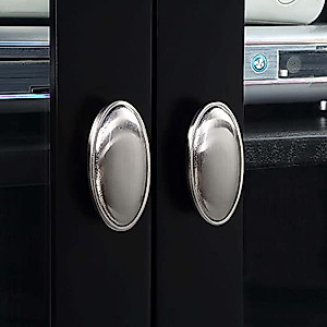 Summit Highboy TV Stand with Storage Cabinets and Shelves , Black