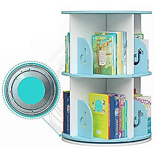 Sling Bookshelf 3 Layers Landing Rotating Chassis Bookcase Multifunction Solid Wood Living Room,3 Colors, 2 Styles (Color : Pink, Size : Square 46X46X96cm)