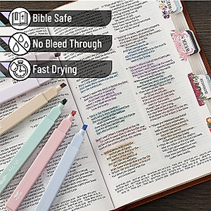 Mr. Pen- Aesthetic Highlighters and Pens No Bleed, 12 Pack, Pastel Color Bible Highlighters No Bleed, Black Ink Bible Pens, Highlighter Pens, No Bleed Highlighters for Bibles, Bible Pens