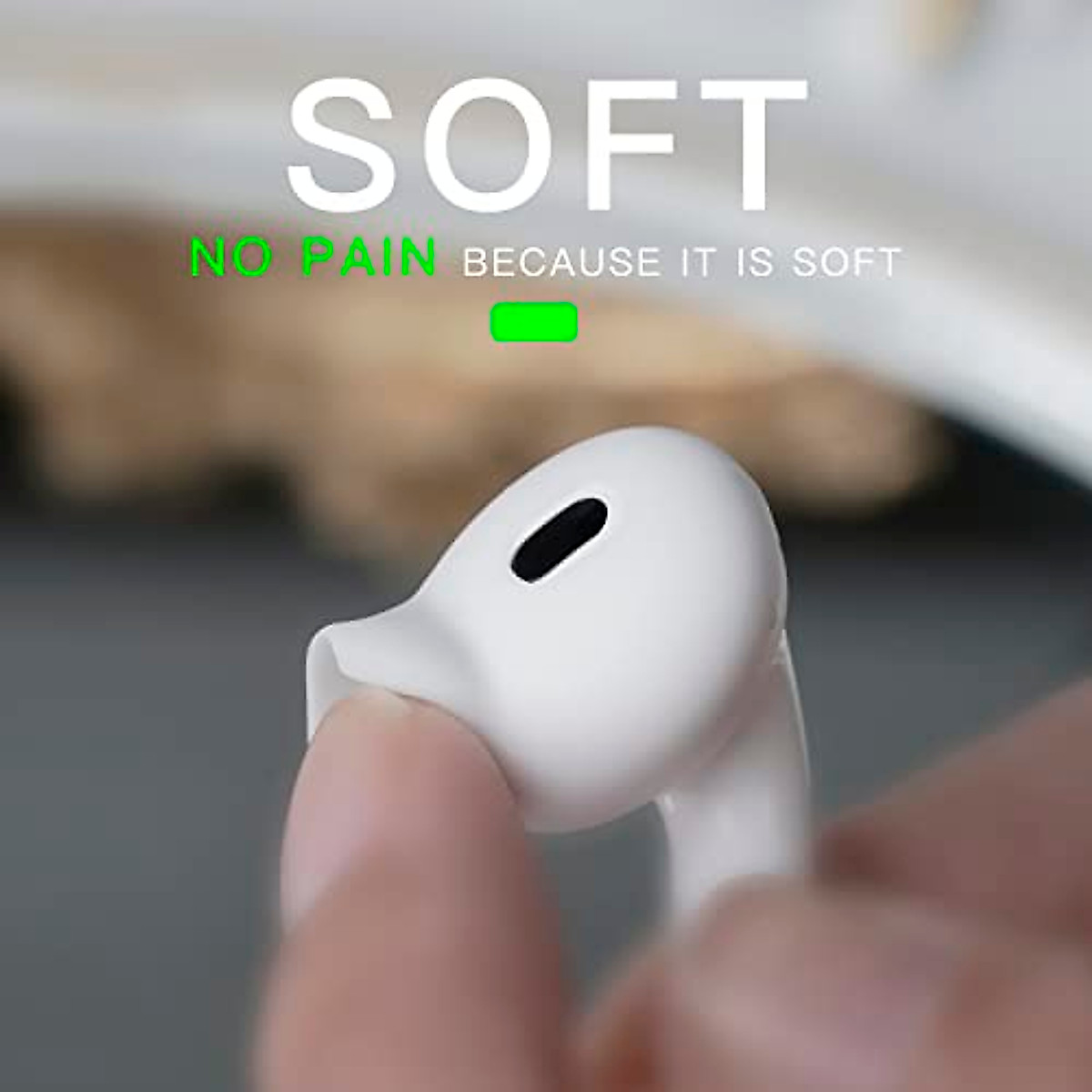 Brujula AirPods Pro 2 Ear Tips Ear Hooks Covers [Reduce Pain], Soft Silicone Accessories, Replacement Ear Tips, Fit in The Charging Case, [US Patent Registered] [3 Pairs](S/M/L)