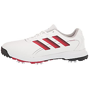 adidas Men's Traxion LITE MAX Wide Golf Shoes, Footwear White/Core Black/Vivid Red, 14