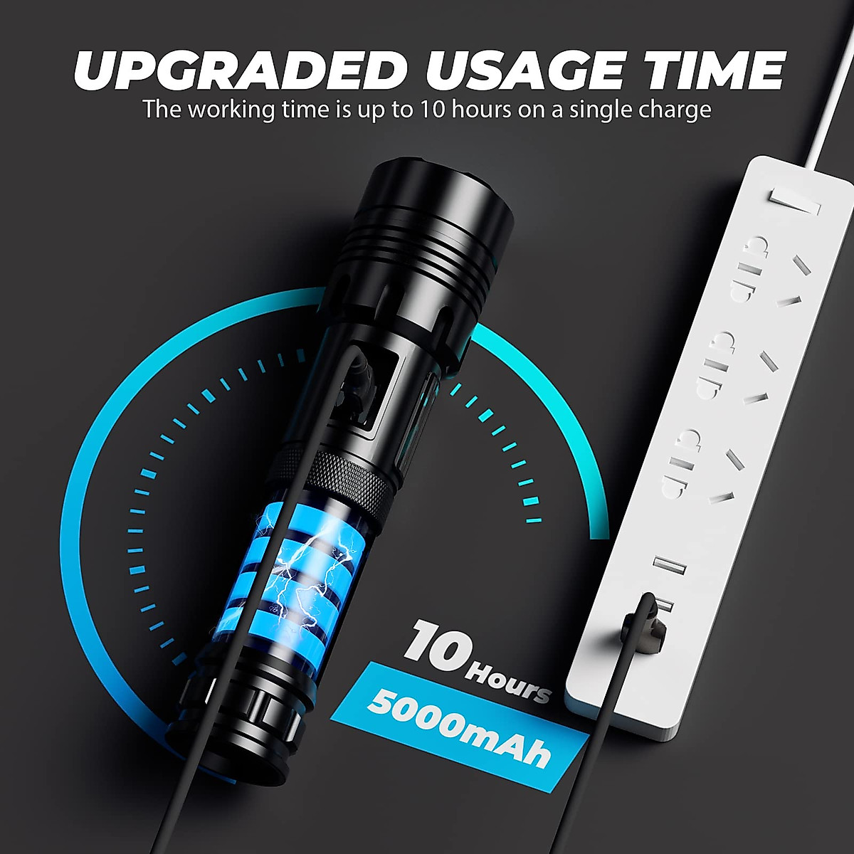 SKNSL Rechargeable Led Flashlights High Lumens: 990,000 Lumen Super Bright Flashlight, 7 Modes with COB Work Light, IPX6 Waterproof, Powerful Handheld Flash Light for Home, Camping, Hiking