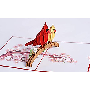 3D Popup Card of Cardinal Bird, Paper Art & Handicrafts, Greeting Cards, Handmade Gifts by PQDGlobal (Cardinal couple)