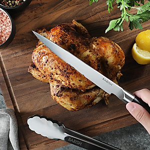 Babish High-Carbon 1.4116 German Steel 8 Inch Full Tang, Forged Carving Kitchen Knife