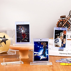 4 Pack Magnetic Card Holder Base Trading Card Stand Protector Card Sleeves Protector Case Base for Trade Card Holder Case Standard Cards, Baseball Card Display (Fits 130PT Magnetic Card Holder)