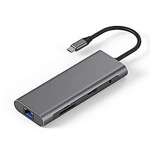 XUNMAIFHB Portable Docking Station,Type-c Expansion Dock 4K HDMI PD Nine-in-one usb3.0 Converter Multi-Function hub hub PD, RJ45, SD/TF, HDMI, 3.5mm Audio Interface Fast Transmission