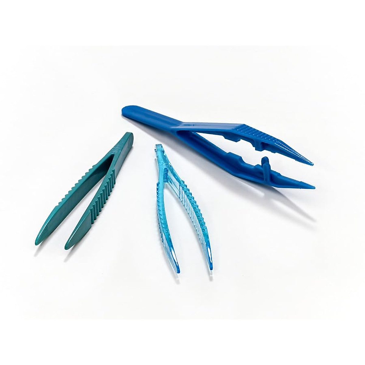Caplugs Evergreen 222-1121-B1I Sterile Self-Sprung Forceps 100 Pack, Translucent Blue Polystyrene, 105 mm, Reusable, Disposable, Laboratory Use, Individually Packed