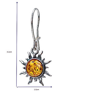 Ian and Valeri co. Amber Sterling Silver Sun Earrings