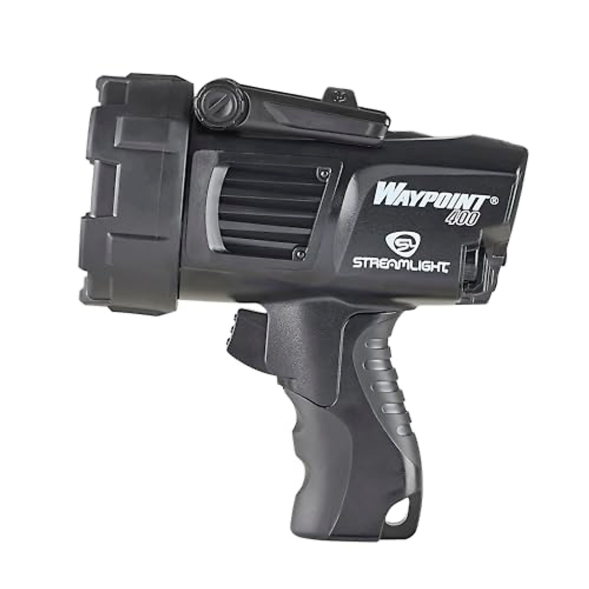 Streamlight 44911 Waypoint 400 Rechargeable 1400-Lumen Long Range Pistol-Grip Spotlight with 120V AC Charger and Polymer Holder/Mount, Black