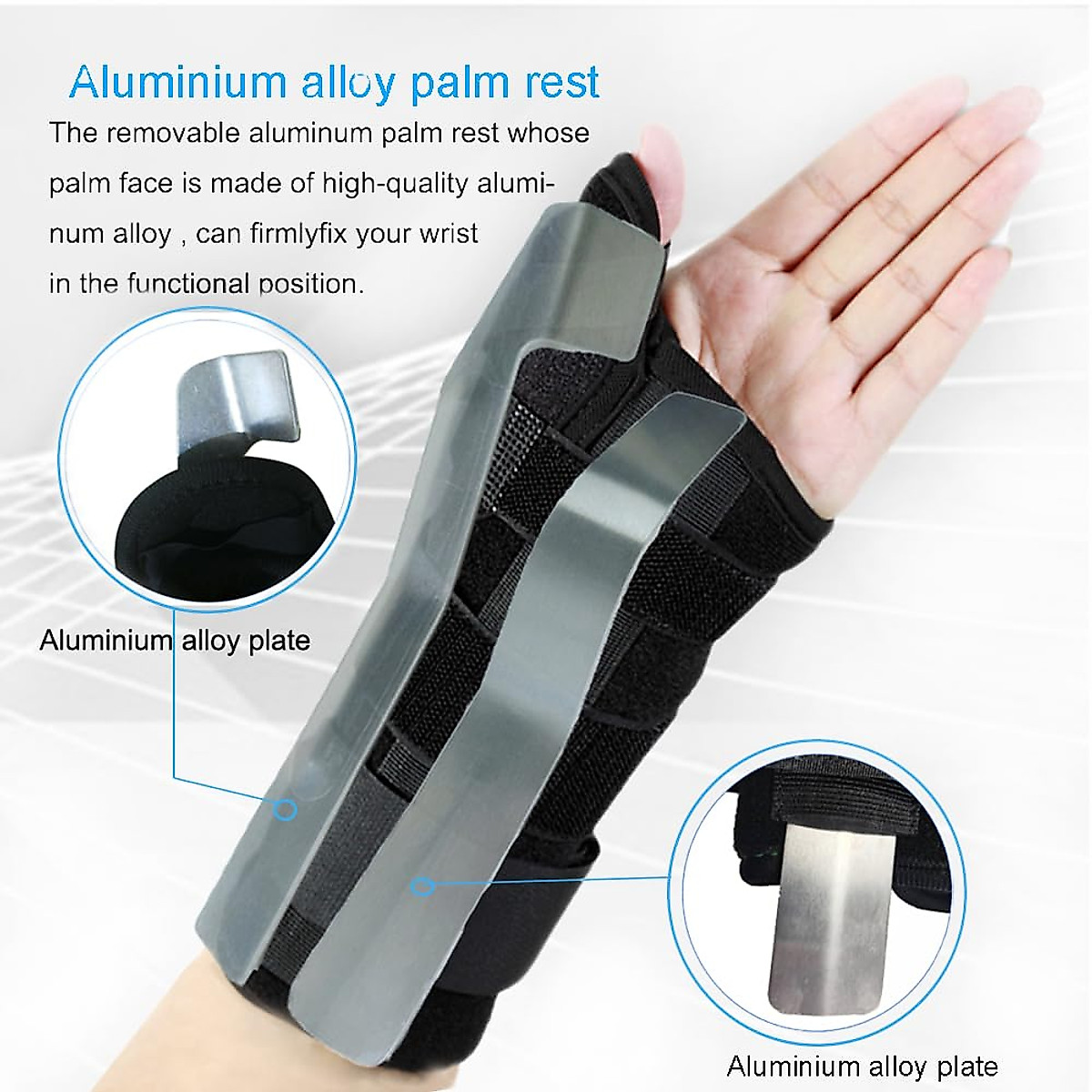 TODDOBRA Wrist Brace with Thumb Spica Splint for De Quervain's Tenosynovitis Carpal Tunnel Pain Wrist & Thumb Stabilizer for Tendonitis Arthritis, Sprains & Fracture Forearm Support Cast (Left M/L)