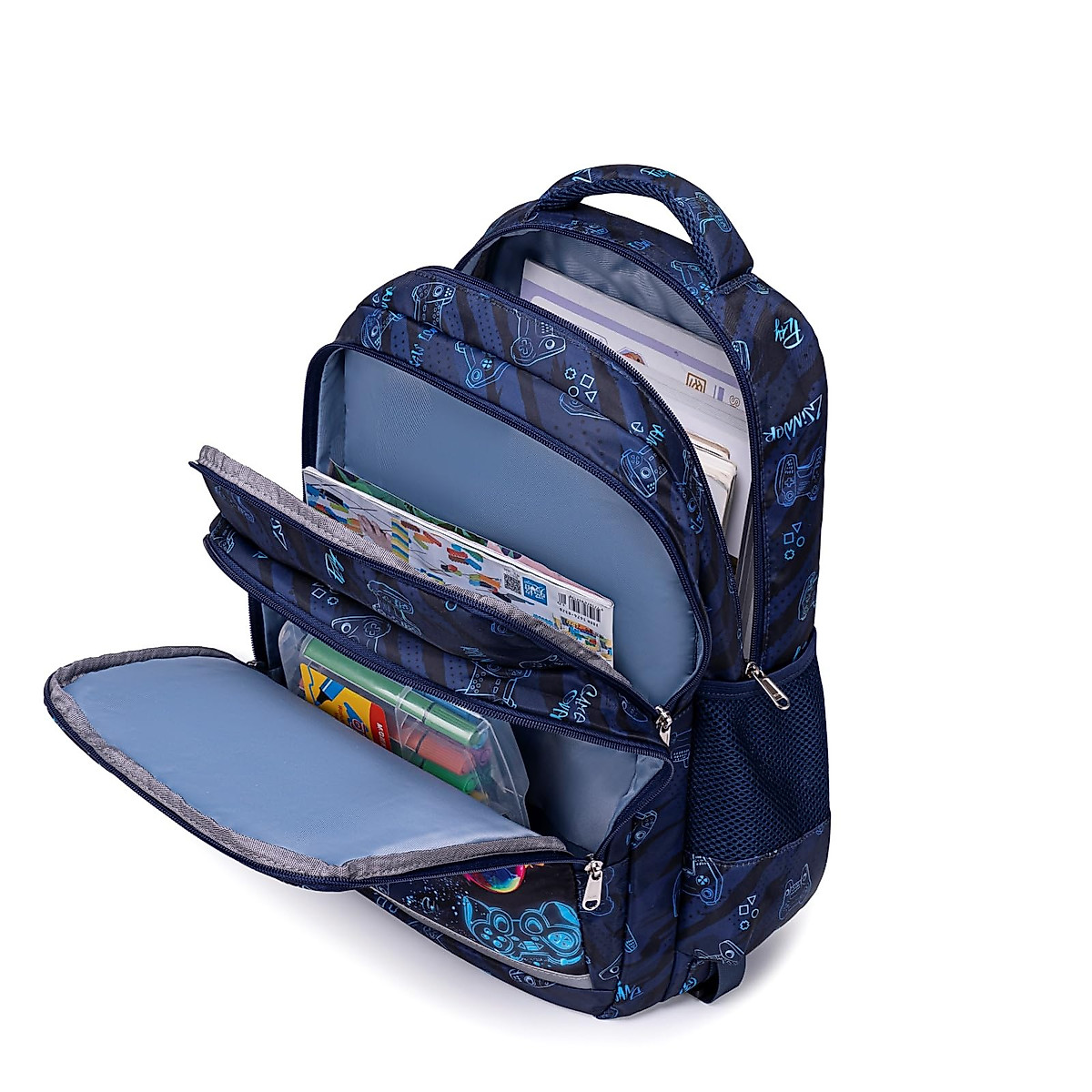 CAMTOP 18 Inch Rolling Backpack Girls Travel Roller Bag with Wheels Kids School Bags Wheeled Luggage Backpack (Galaxy-Rainbow)