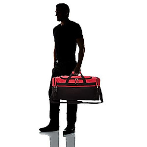 DALIX 25" Extra Large Vacation Travel Duffle Bag in Red and Black