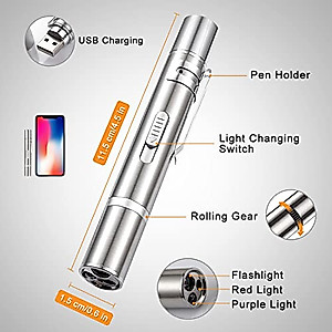 HOHUIGO Laser Pointer Toys for Indoor Cats, Red Dot Cat Toy for Cats Dogs, USB Rechargeable Pet Toys, LED Light Pointer Interactive Cat Toys Kitten Play Training Exercise Toys, Cat Wand Chasing Toys