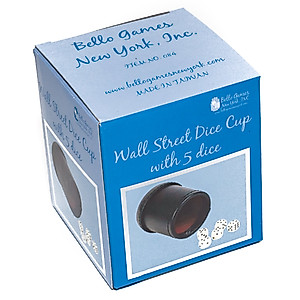 Wall Street Professional Leatherette Dice Cup with 5 (16mm) Dice
