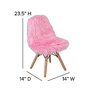Flash Furniture Kids Shaggy Dog Light Pink Accent Chair