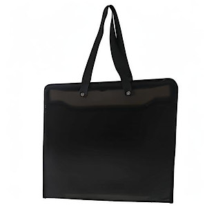 Shulaner Plastic Art Portfolio Folder with Zipper and Handle 17 x 14 inches Large Waterproof Bag Artwork Storage Container for Drawing Sketch Photography Poster Files Document, Black