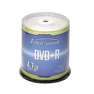 Optical Quantum DVD+R 4.7GB 16x Recordable Media Disc - 100 Spindle (FFP) OQDPR16LT-BX