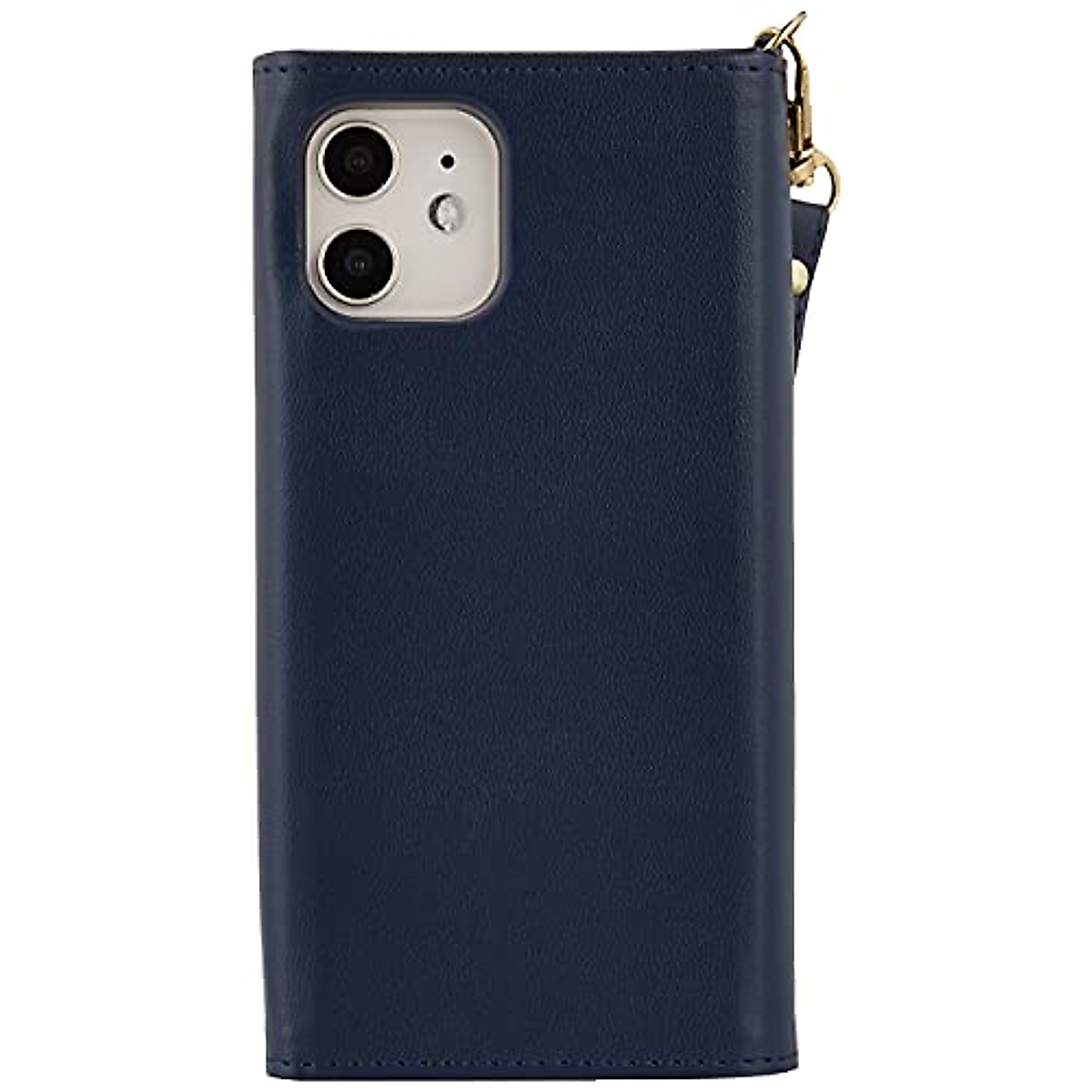 Glow Co., Ltd. 405-1-01 iPhone 12 with Strap, Multi-Functional Storage, Notebook Type Case, Navy, Tempered Glass & Stylus Pen Included