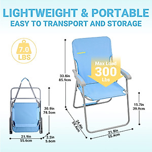#WEJOY Folding Webbed Lawn Beach Chair,Lightweight Portable Chairs for Outside with Hard Arm