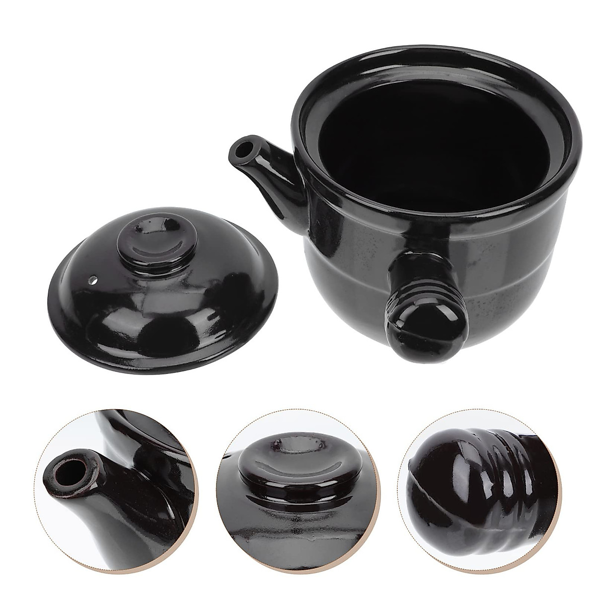 Chinese Medicine Cooker Ceramic Pot: Casserole Clay Pot Food Stew Pot Medicine Kettle Soup Pot Cooking Pot Stockpot with Lid Kitchen Cookware