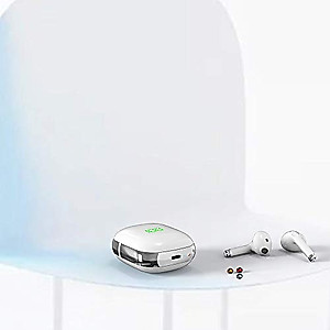 TOP True Wireless Earbuds Bluetooth Headphones Touch Control with Wireless Charging Case IPX5 Waterproof TWS Stereo Earphones in-Ear Built-in Mic Headset Premium Deep Bass for Sport White