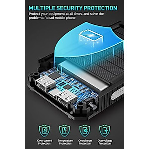 Mregb Solar Power Bank 36800mAh Portable Solar Charger 5V3.1A,QC 3.0 Dual 2 USB,LED Flashlights(Light Black)