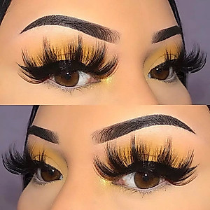 3D Mink lashes Fluffy,25mm Fake Eyelashes Natural Look 4 Styles.Long Dramatic Wispy Eyelashes Bulk,6D High Volume Soft Reusable Luxurious False Eyelashes Kit