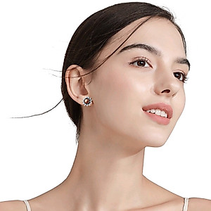 Earings Studs for Women Simia Sun and Moon Earrings Female European and American Retro Moonst1s Sun and Moon Earrings Dangle Earrings (A, 1 Size)