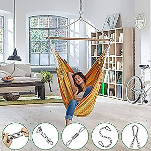 weiatas Hammock Chair Hanging Hardware Kit with Chain and Spring, Heavy Duty Porch Swing Hanger, 360 Swivel Ceiling Hooks for Punching Bag,Gym (Screw)