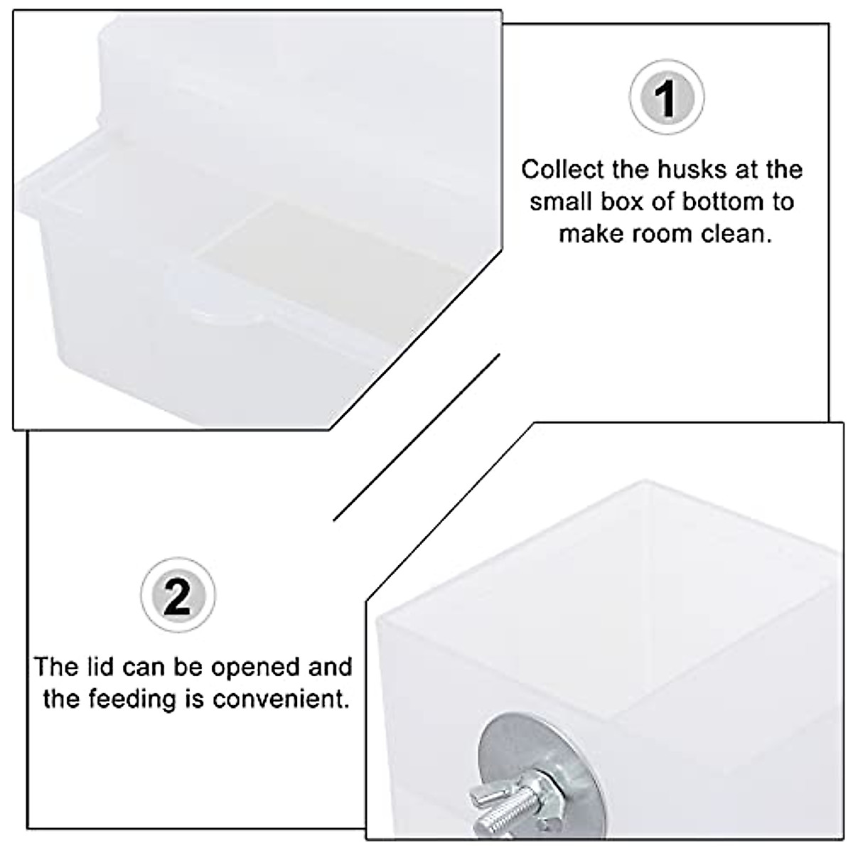 VILLCASE Bird Cage Feeder Automatic Pigeon Bird Feeder, Bird Feeder Automatic Pet Feeder Bird Food Container Tool Feeding Tool for Parrot Pigeon Parakeet Canary Cockatiel 2PCS Parakeet Cage