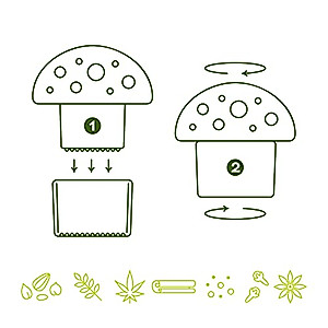 Genuine Fred MERRY MUSHROOM Herb Grinder, Red/White, 3 inches