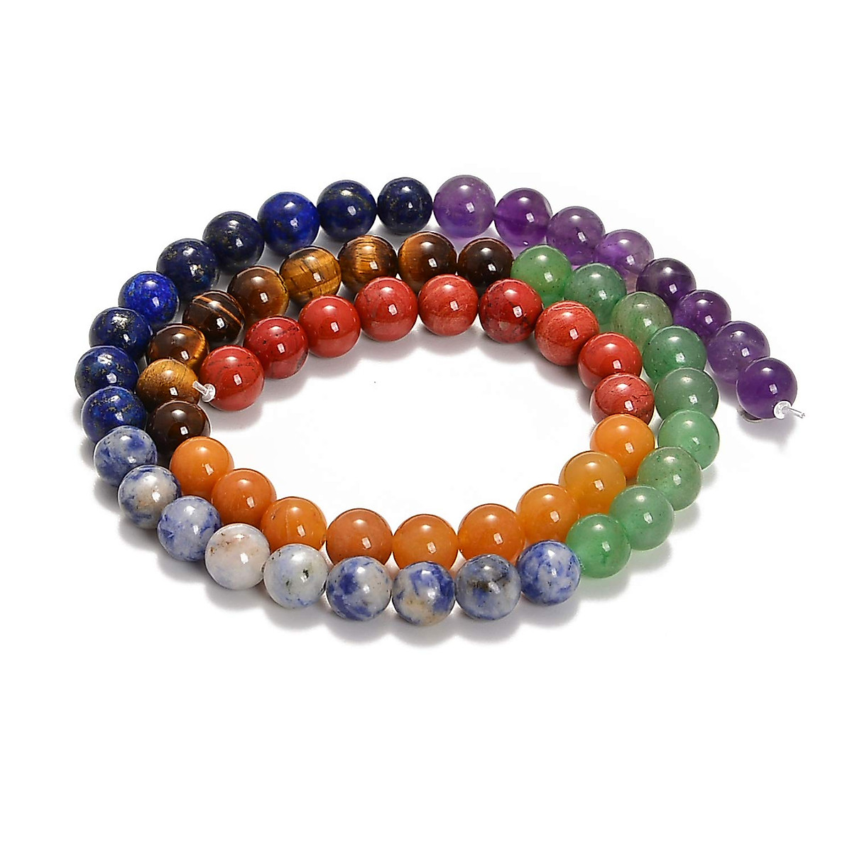 AD Beads Healing Reiki 7 Chakras Yoga Natural Gemstone Round Loose Beads 6mm 16''