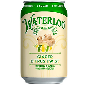Waterloo Sparkling Water, Ginger Citrus Twist Naturally Flavored, 12 Fl Oz Cans (Pack of 12) – Zero Calories and Zero Sugar or Sweeteners of Any Kind