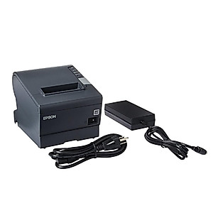 Epson TM-T88V Thermal Receipt Printer, USB and Serial Interfaces, Auto-cutter. Includes Power Supply. Color: Dark gray. (Interface Cables Not Included) (1