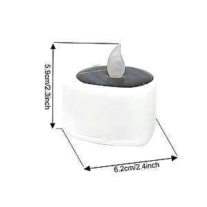 Solar Tea Lights Candles, 6pcs Heart Shaped LED Flameless Candles Rechargeable Electric Fake Candles for Valentine's Day Wedding Christmas Thanksgiving Home Party Decoration (Red Shell Yellow Flash)