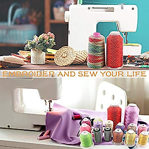 New brothread 100pcs Thread Net Spool Saver for Different Sizes of Embroidery Sewing Quilting and Serger Thread Spools/Cones - 9.8" (25cm) Long Each Piece