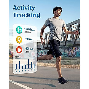 RUIMEN Smart Watches for Men Women (Answer/Make Calls) Compatible with iPhone/Android Phones, 2023 Ver. 1.85" HD Screen Fitness Tracker Heart Rate Monitor 100+ Sports Tracker Watch Waterproof (Black)