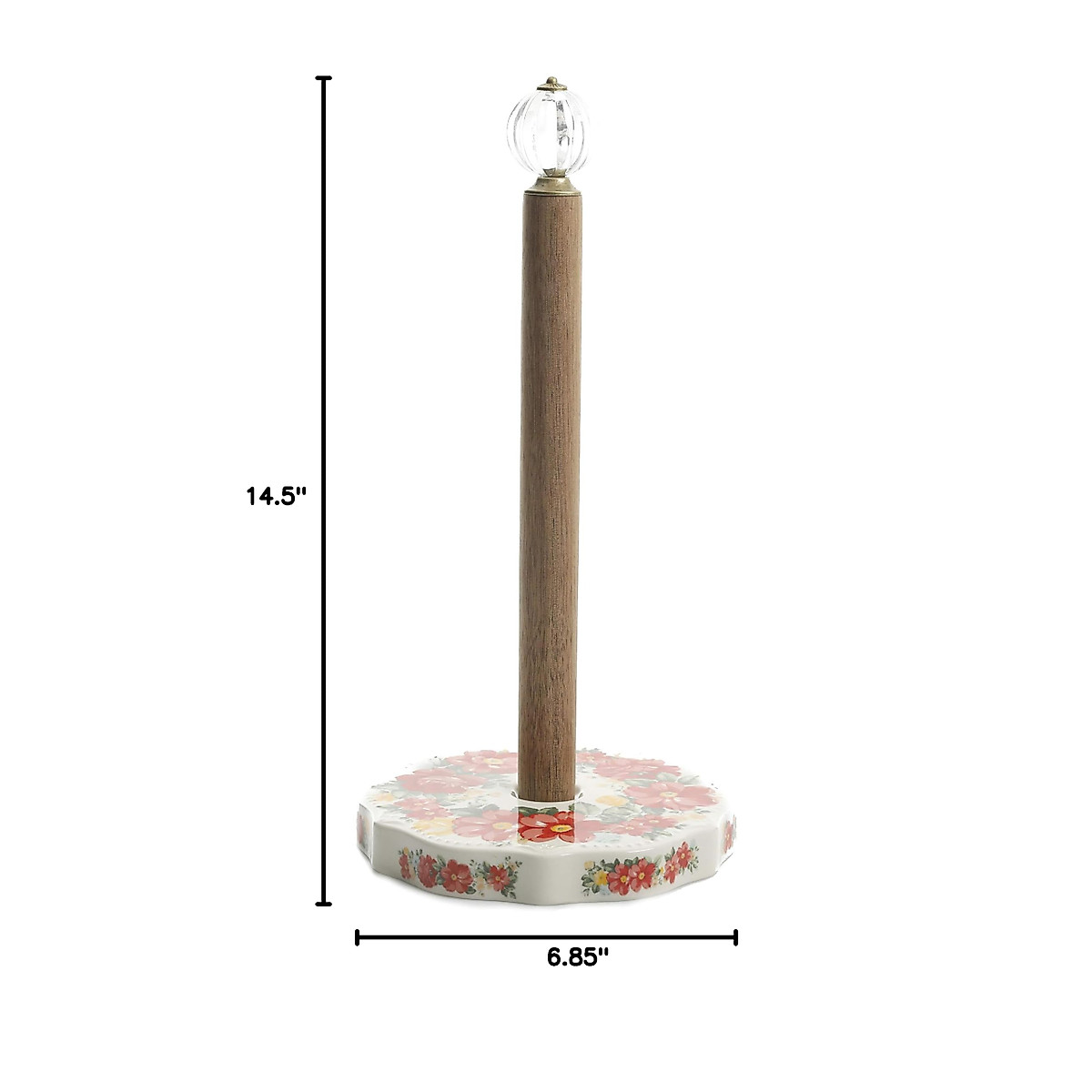 The Pioneer Woman Vintage Floral Paper Towel Holder with Acrylic Knob