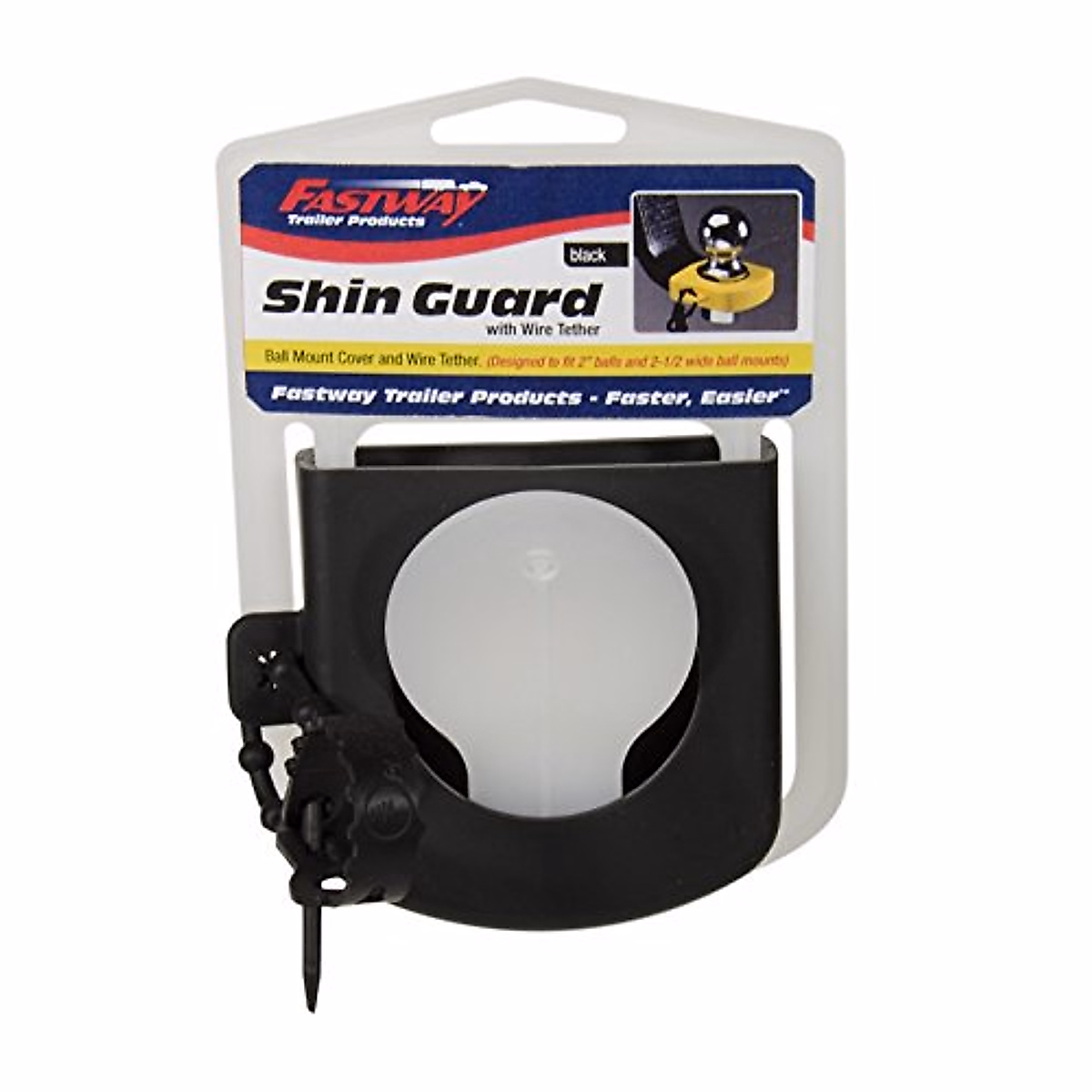 Fastway 82-00-3125 Hitch Black SHIN Guard with Wire Tether