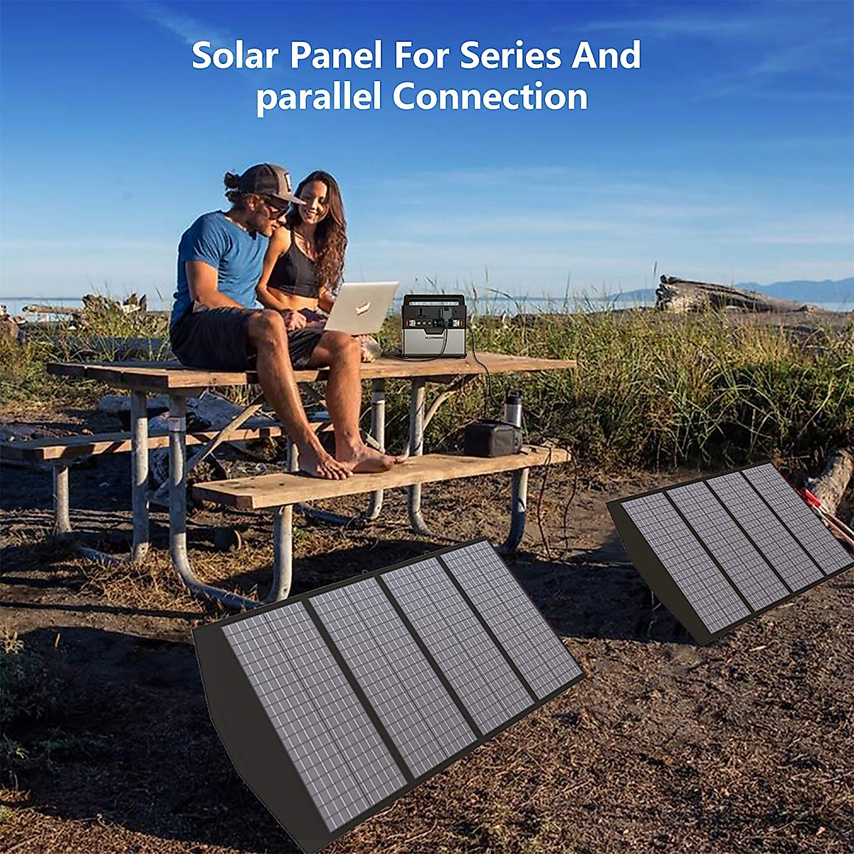 ALLPOWERS 700W Solar Generator with Solar Panel included, 606Wh Portable Power Station with 140W Panel In, Multiple Outlets for Camping Emergency 12V Battery Laptop Phone RV