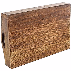 Tree of Life Wooden Breakfast Serving Tray with Handle for Tea Snack Dessert Kitchen Dining Serve Ware Accessories 15 x 10 Inches